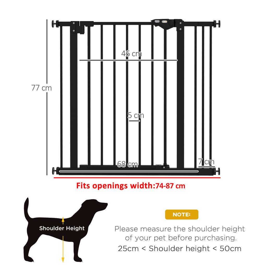 PawHut Adjustable Safety Gate w/ 1 Extensions and Four Adjustable Scre