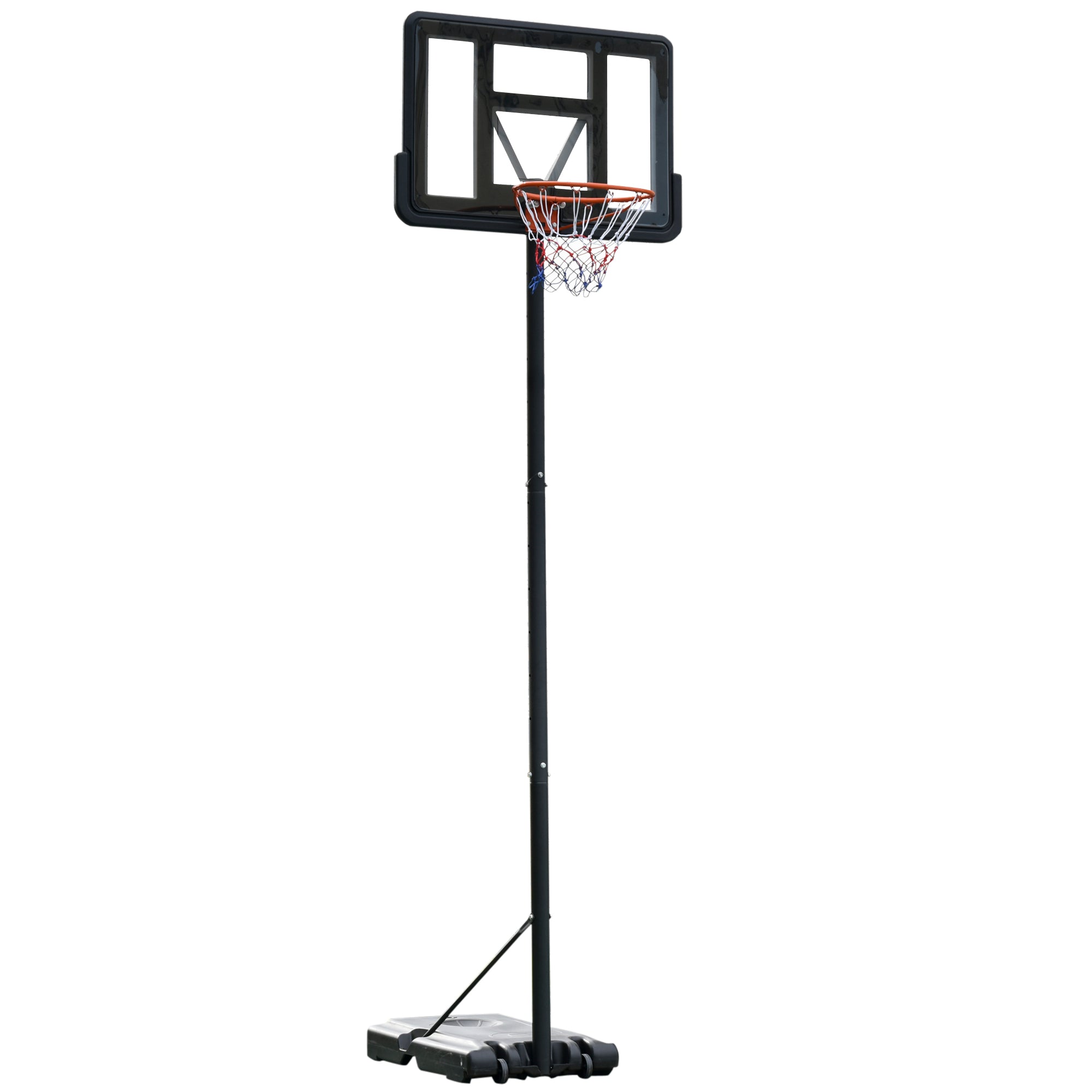 HOMCOM Basketball Stand 231-305cm Adjustable Basketball Hoop w/ Moving