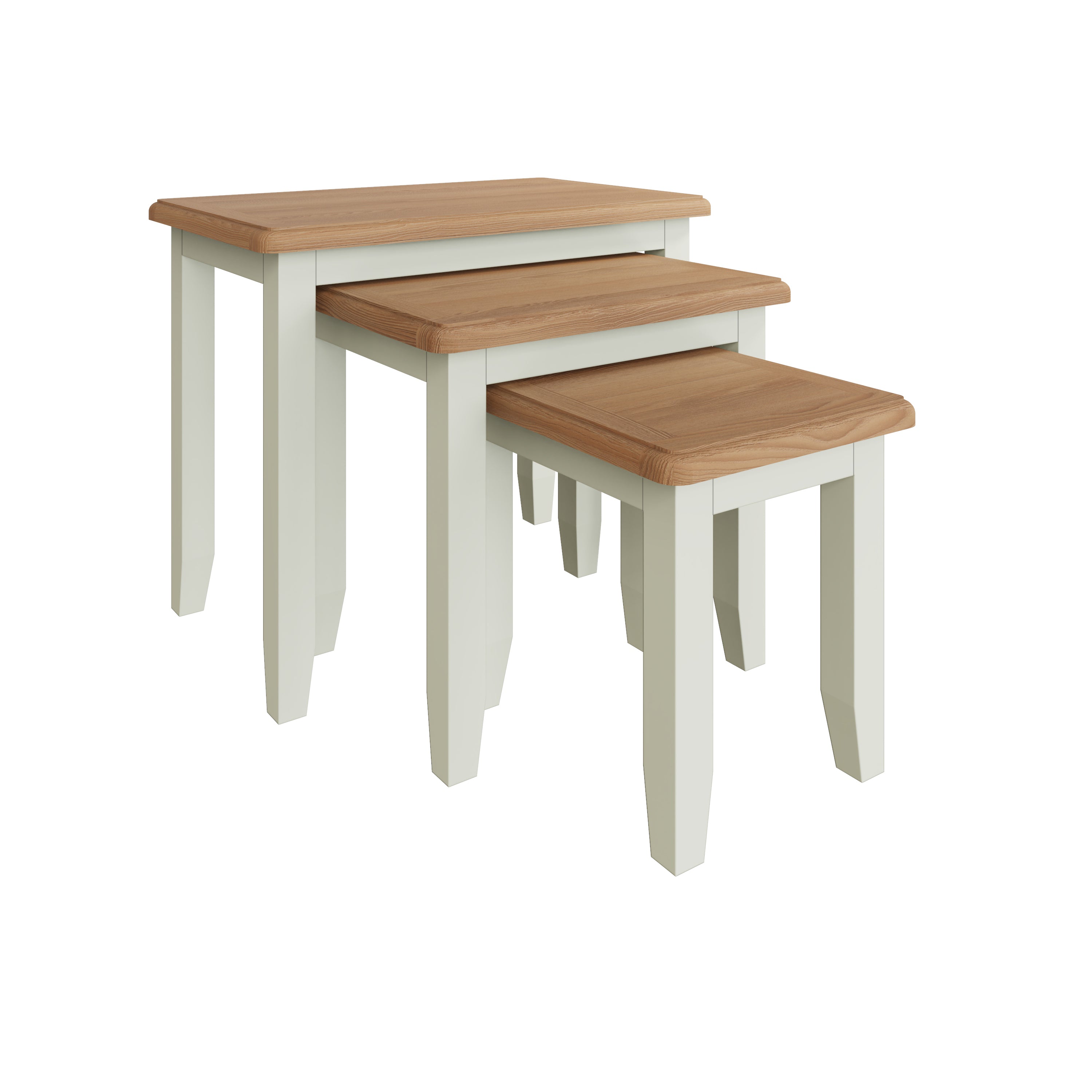 Salisbury Pure White Nest of 3 Tables 60 x 38 x 50 cm