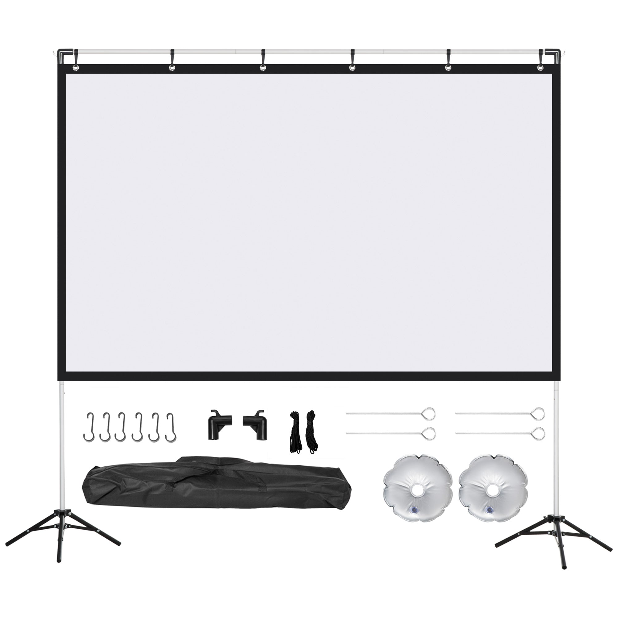 HOMCOM Projector Screen 80 inch Portable 16:9 Projection Screen Indoor