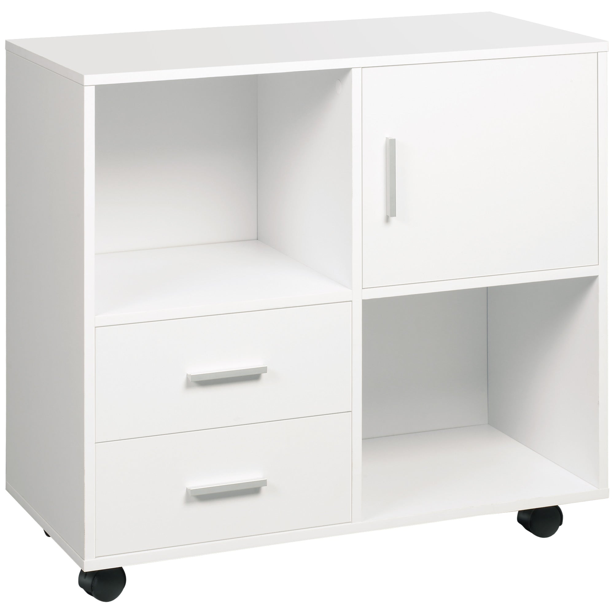 Vinsetto Printer Stand Mobile Office Storage Cabinet W/ Shelves Drawer