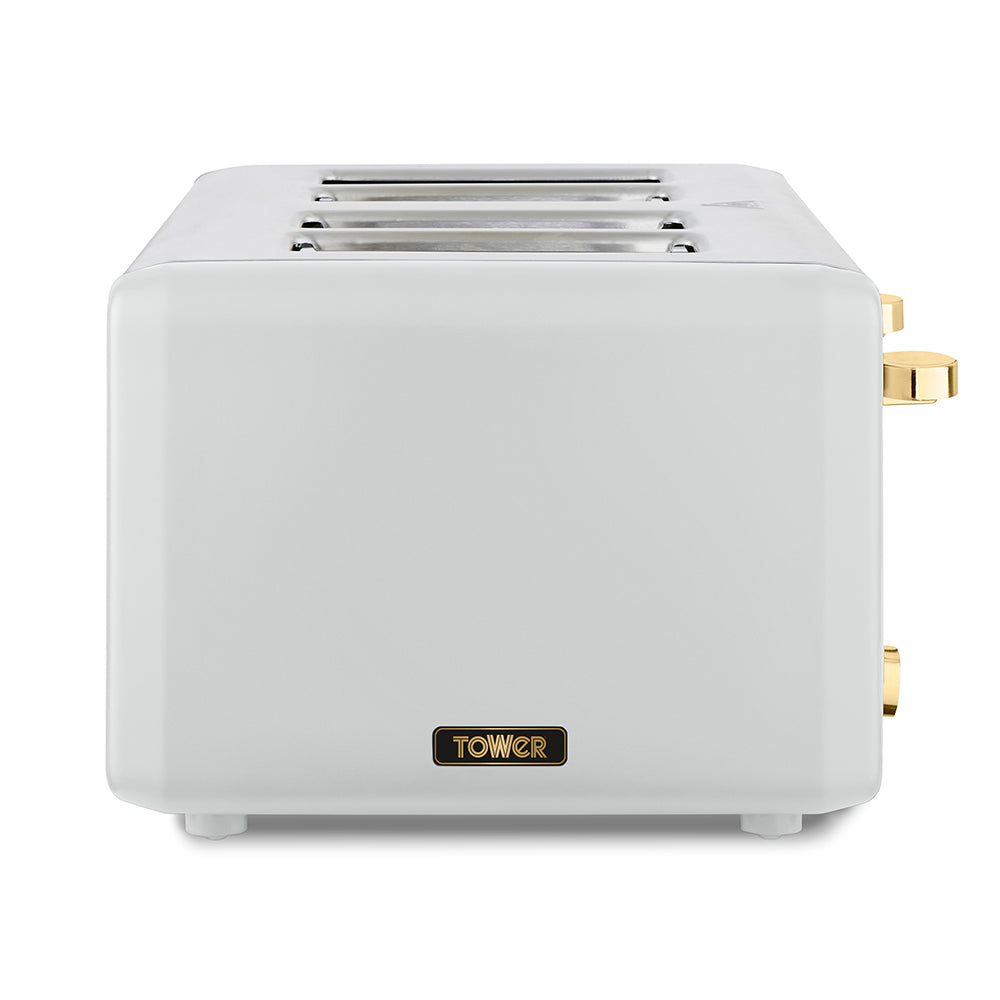 Tower Cavaletto 4 Slice Stainless Steel Toaster - White