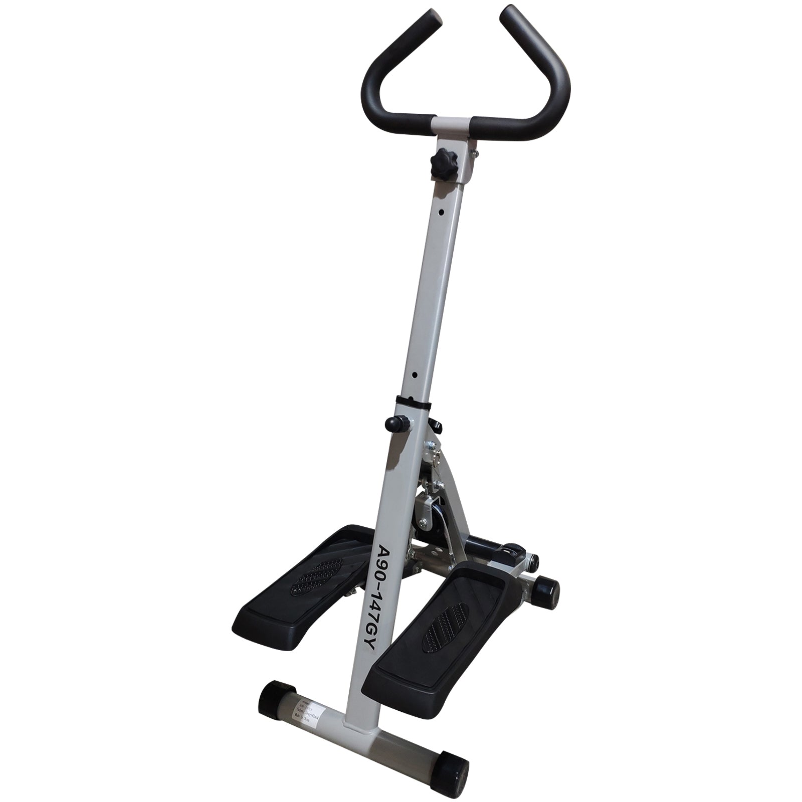 HOMCOM Foldable Stepper Adjustable Step Machine w/ Handlebar LCD Displ