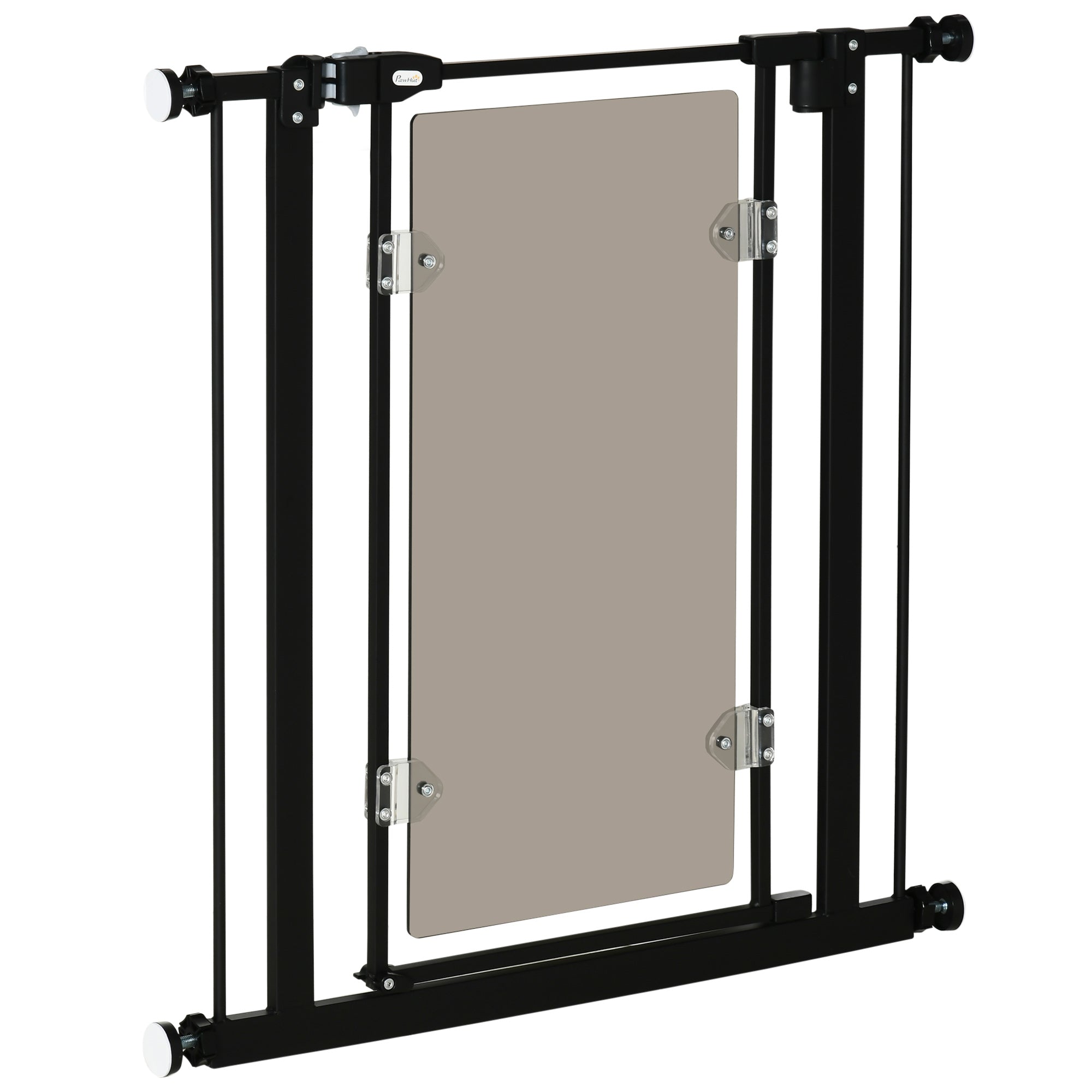 PawHut Pressure Fit Pet Safety Gate Stair Gate w/ Double-Locking, 74-8
