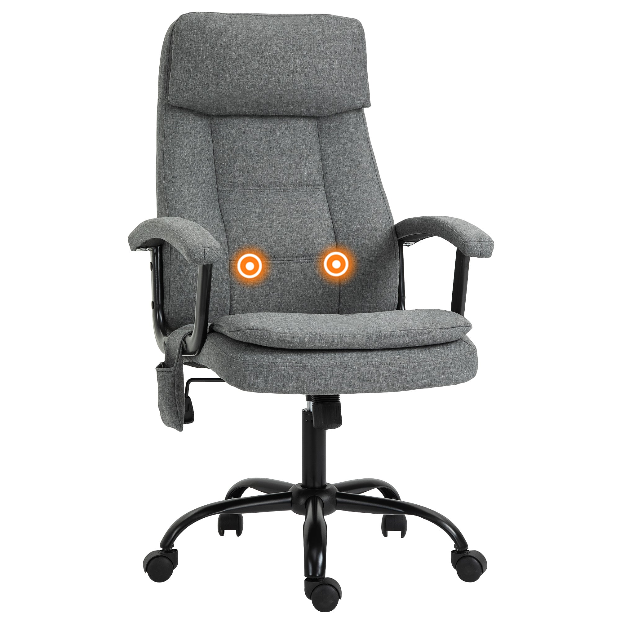 Vinsetto Massage Office Chair Linen Computer Chair with Adjustable Hei
