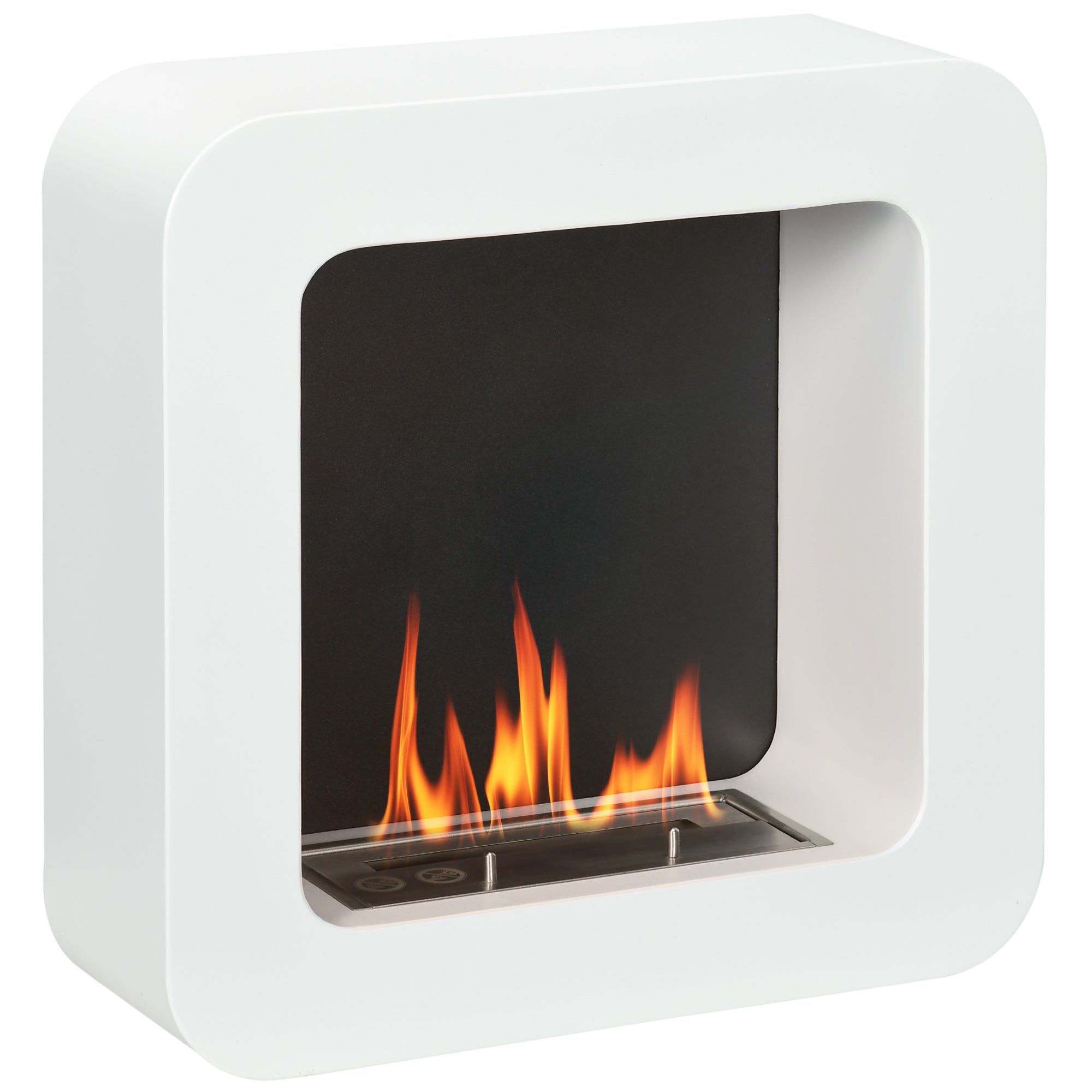 HOMCOM Wall Mounted Ethanol Fireplace, Bioethanol Heater Stove Fire wi