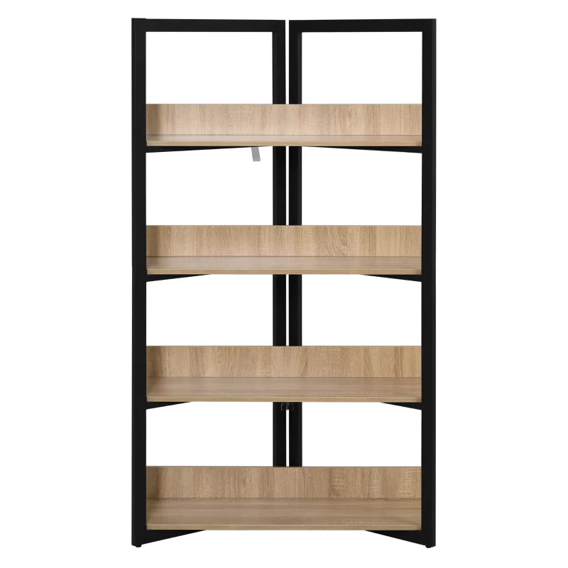 Steel Triangle Frame 4-Tier Storage Shelf Black