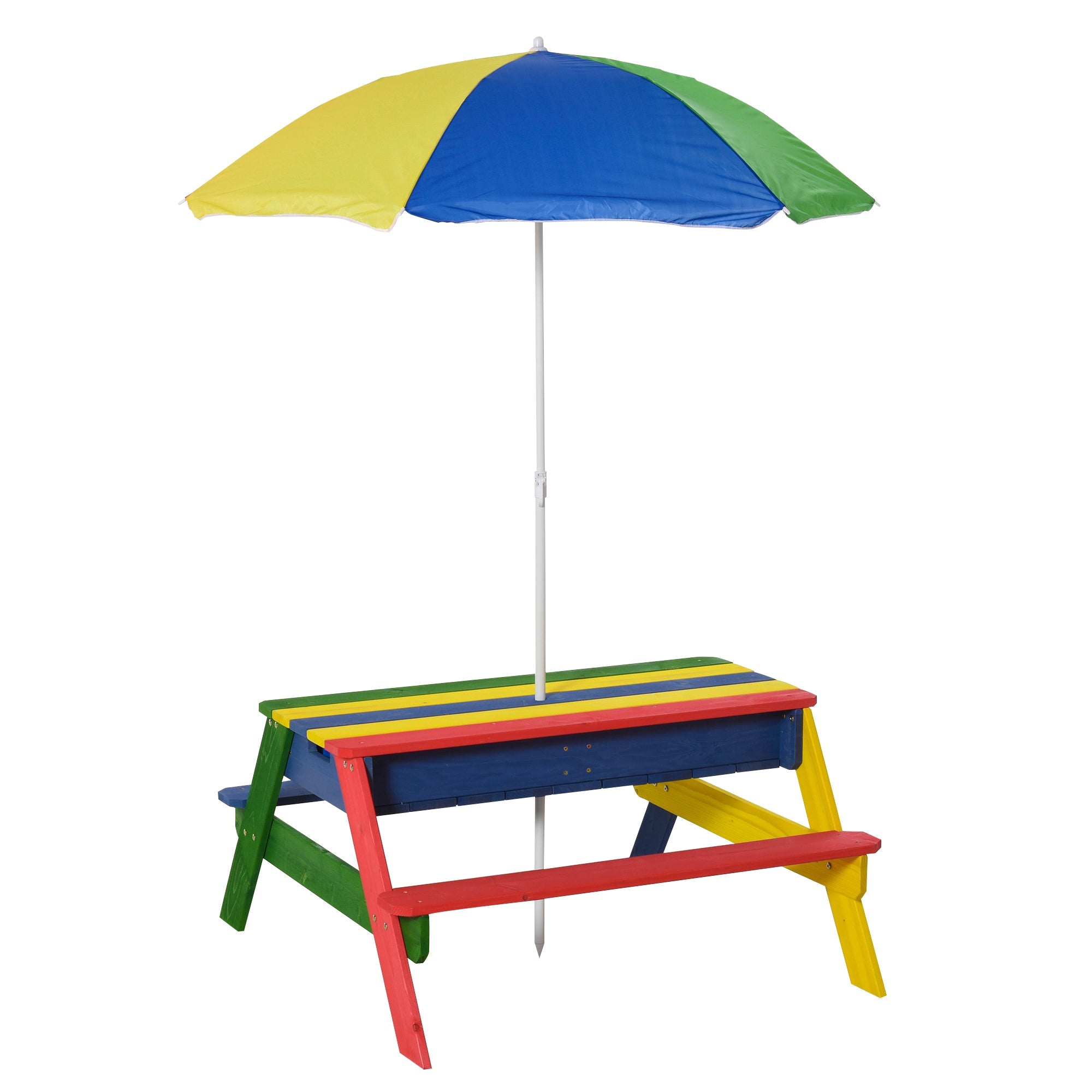Outsunny Kids Picnic Bench - Multi-coloured