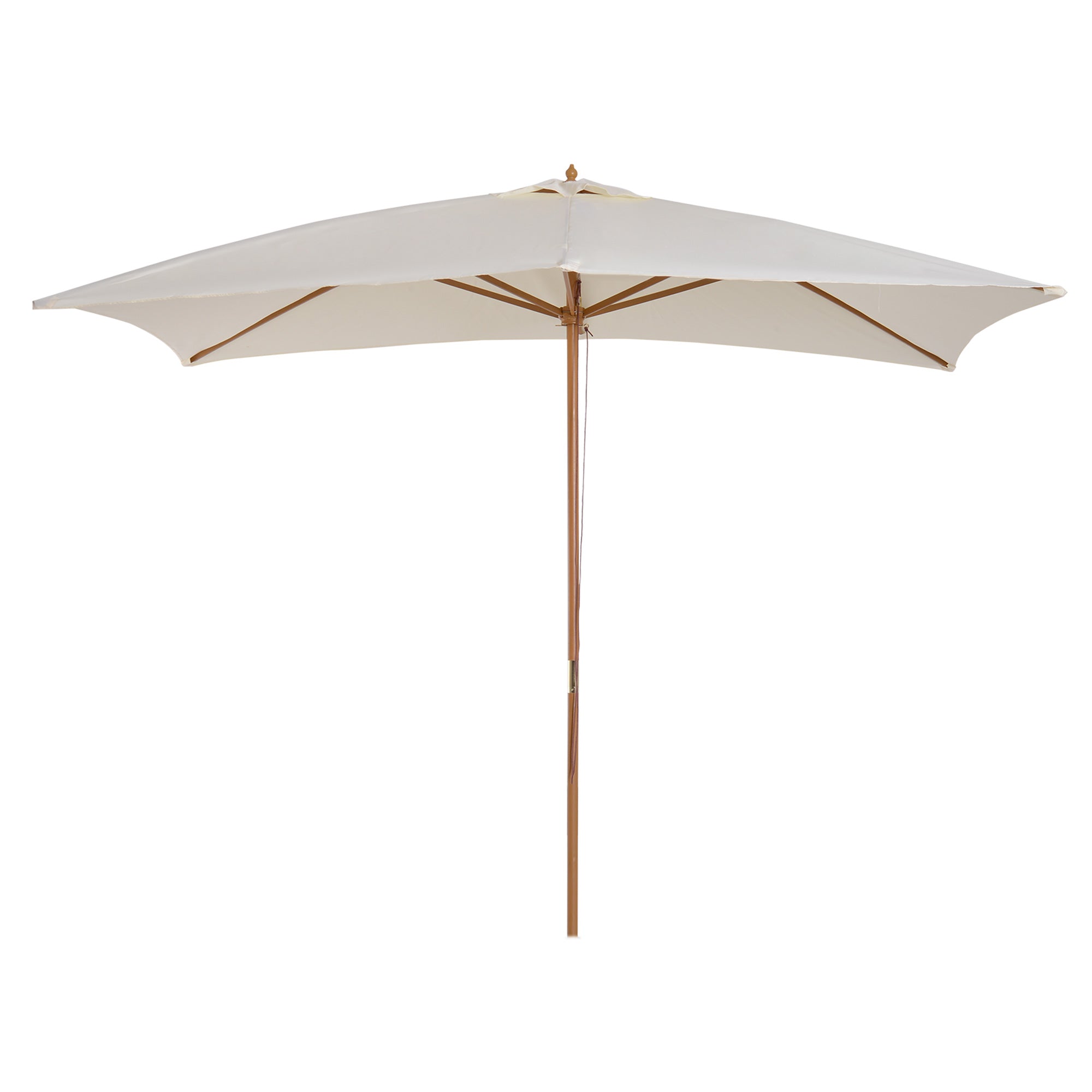 Outsunny Wooden Garden Parasol Sun Shade Patio Umbrella Canopy Cream W