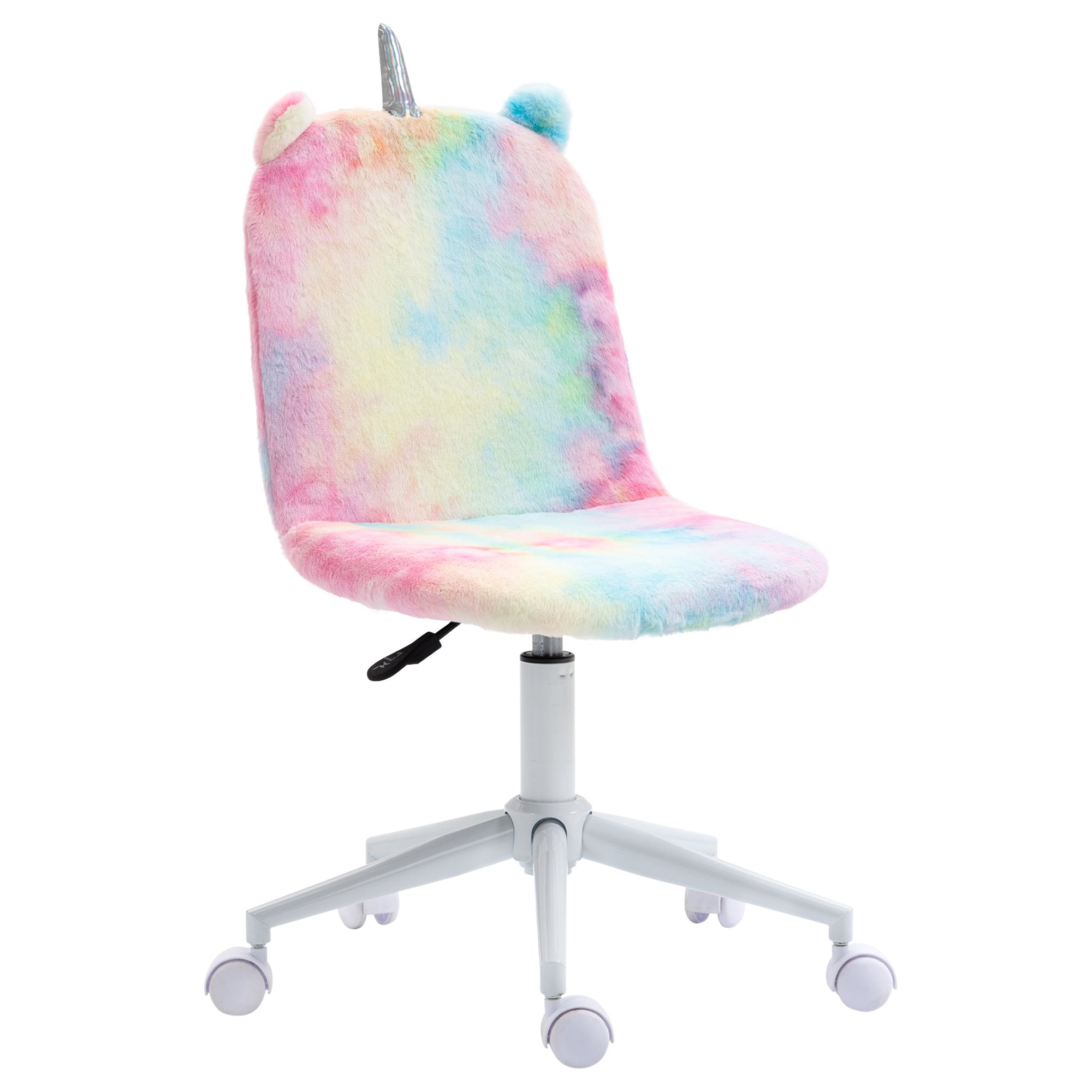 Vinsetto Fluffy Unicorn Office Chair w/ Swivel Wheel, Cute Desk Chair,
