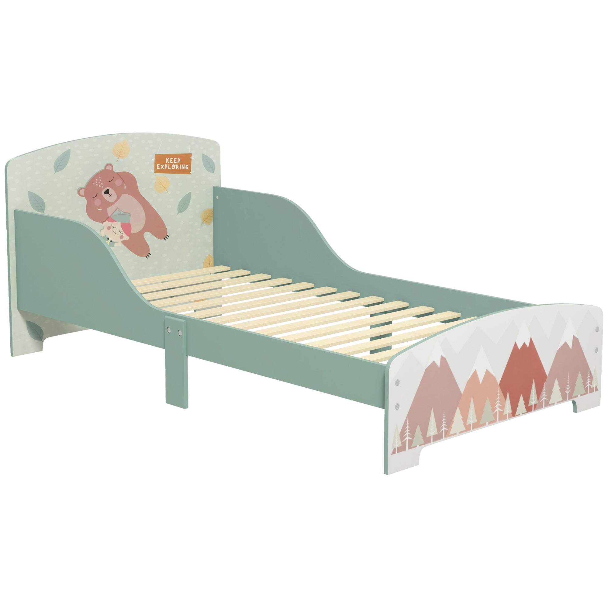 ZONEKIZ Toddler Bed Frame, Kids Bedroom Furniture for Ages 3-6 Years,