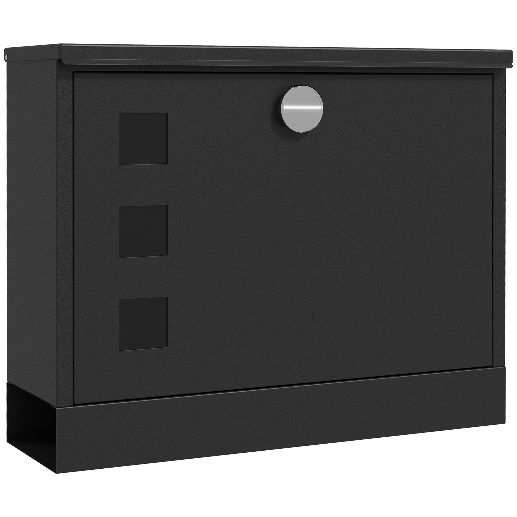 HOMCOM Wall Mounted Letterbox Mailbox with Windows and Keys Easy to In