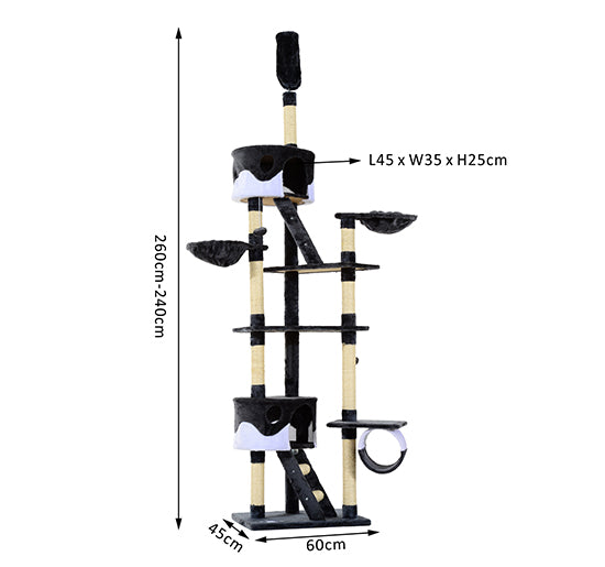 PawHut Height Adjustable Cat Tree