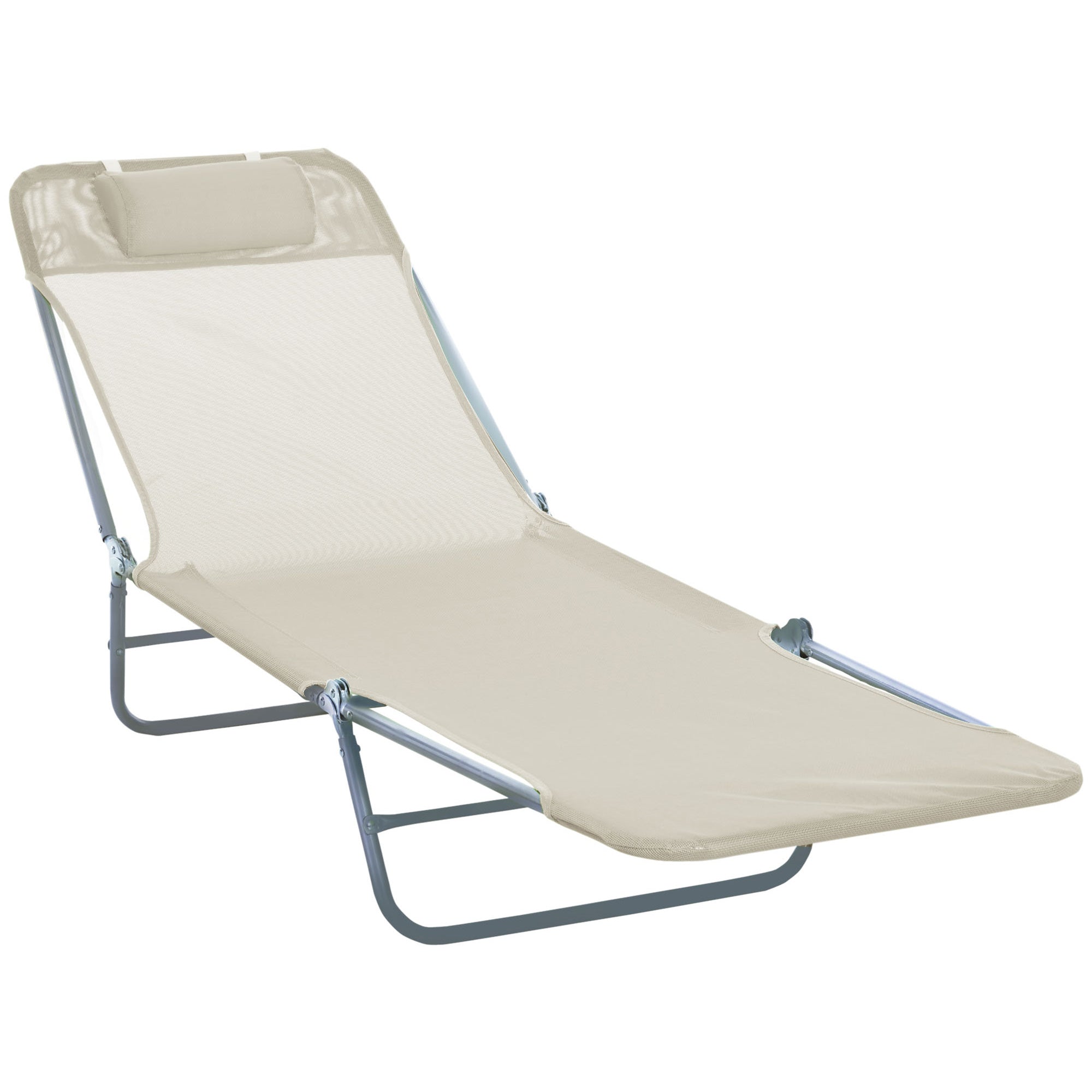 Outsunny Adjustable Sun Bed Garden Lounger Recliner Relaxing Camping B